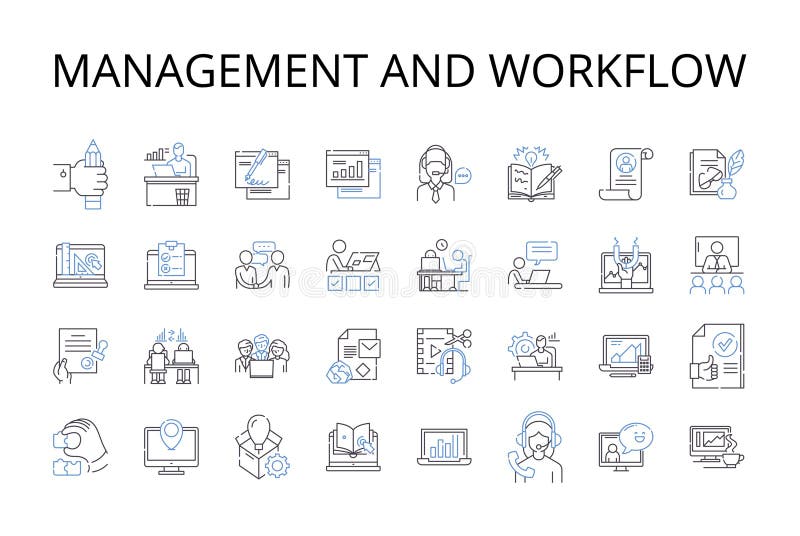 Management and Workflow Line Icons Collection. Administration ...