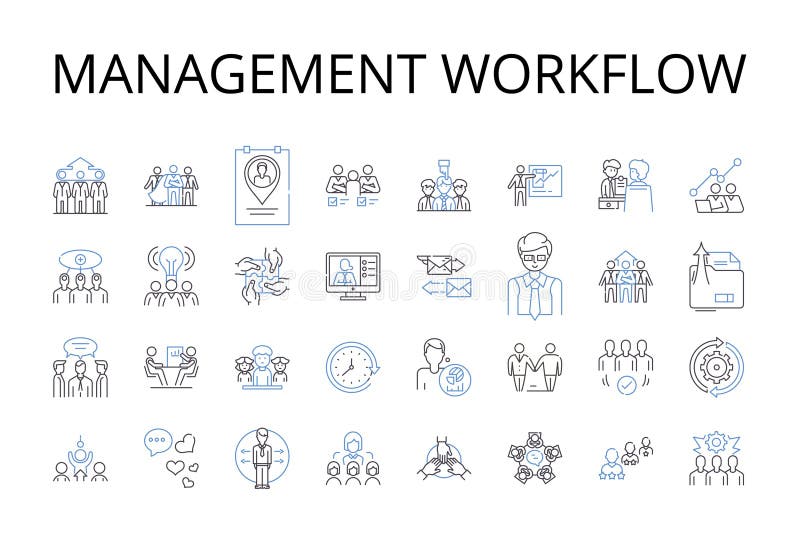 Management Workflow Line Icons Collection. Project Management, Creative ... Management Workflow Line Icons Collection. Project Management, Creative ...