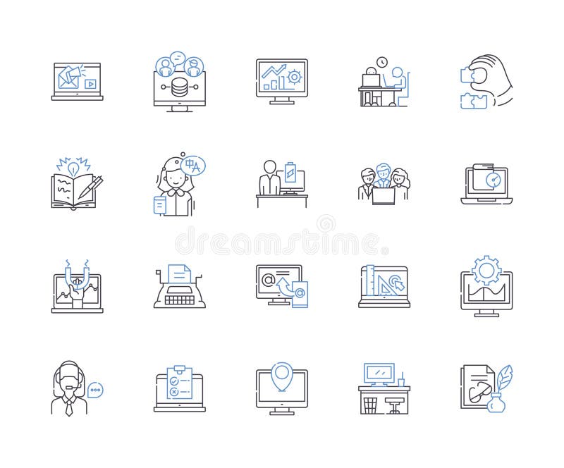 Management and Workflow Outline Icons Collection. Workflow, Management ...