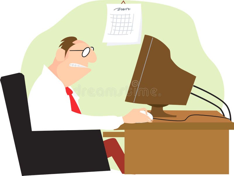 Frustrated Computer User stock illustration. Illustration of male - 45831