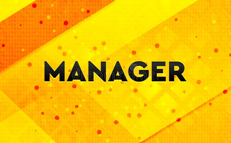 Manager Abstract Digital Banner Yellow Background Stock Illustration ...