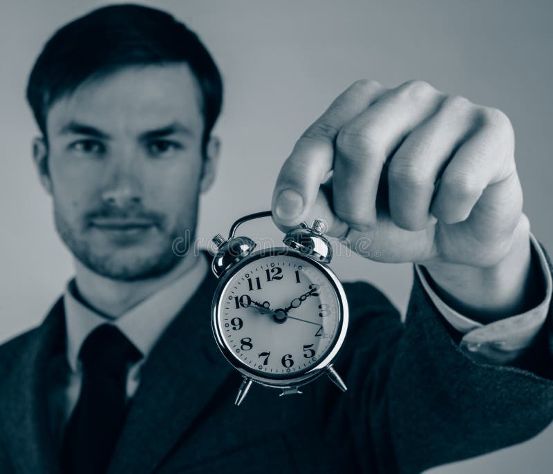 Manager with an Alarm Clock in His Hand. Stock Photo - Image of path ...