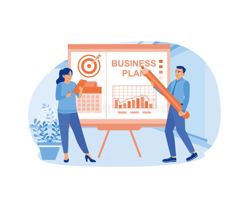 The Manager and Assistant Hold a Business Plan Presentation for the ...