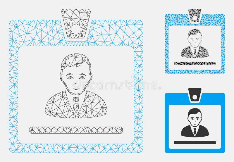Manager Badge Vector Mesh 2D Model and Triangle Mosaic Icon Stock ...