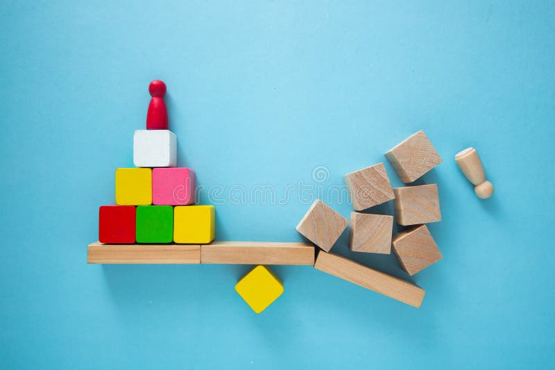 Manager Balancing Seesaw with Team on One Side and Failure on the Other ...