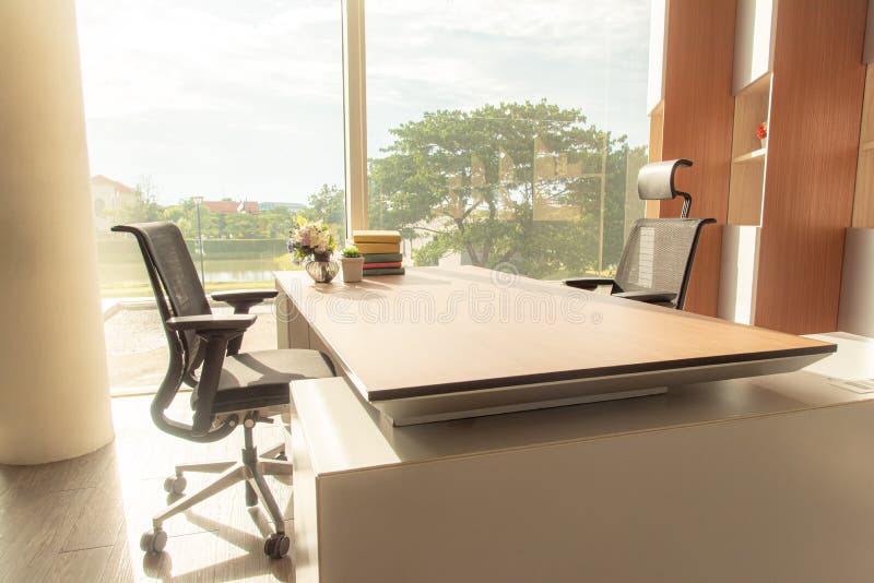 Manager Board Room with Table, Chairs and Plasma Display.nobody in Room ...