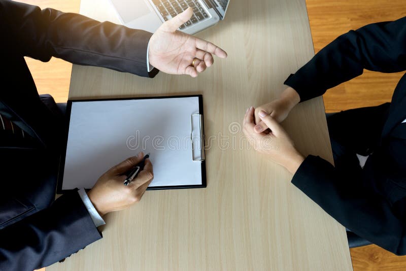 Manager Boss Job Interview A New Worker Stock Photo - Image of ...