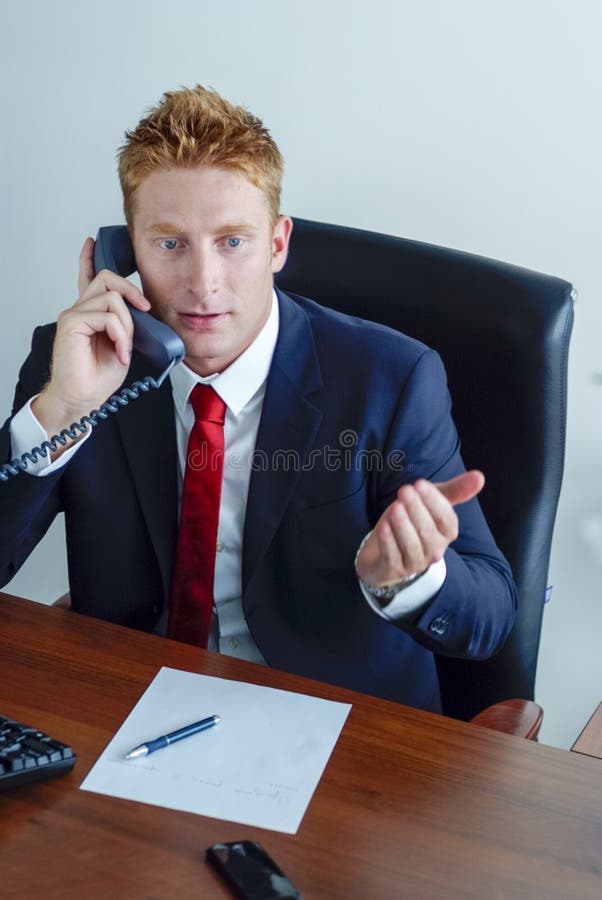 Manager Businessman Talking Over Phone Stock Photo - Image of phone ...