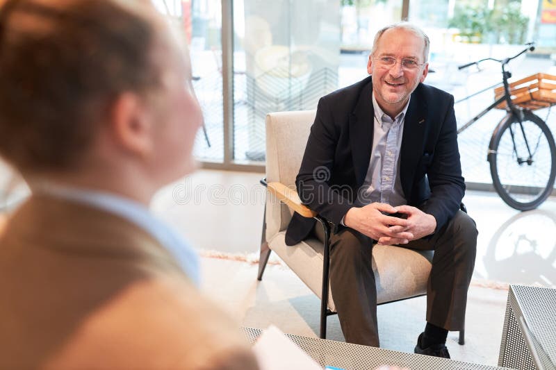 Manager with Candidate at Job Interview Stock Image - Image of ...