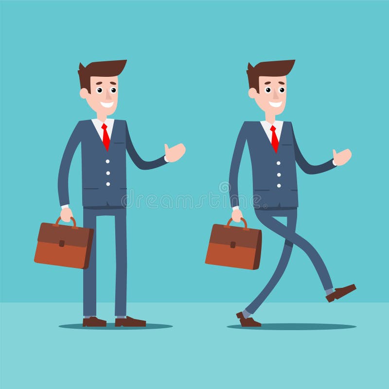 Manager Character with a Portfolio Stock Vector - Illustration of ...