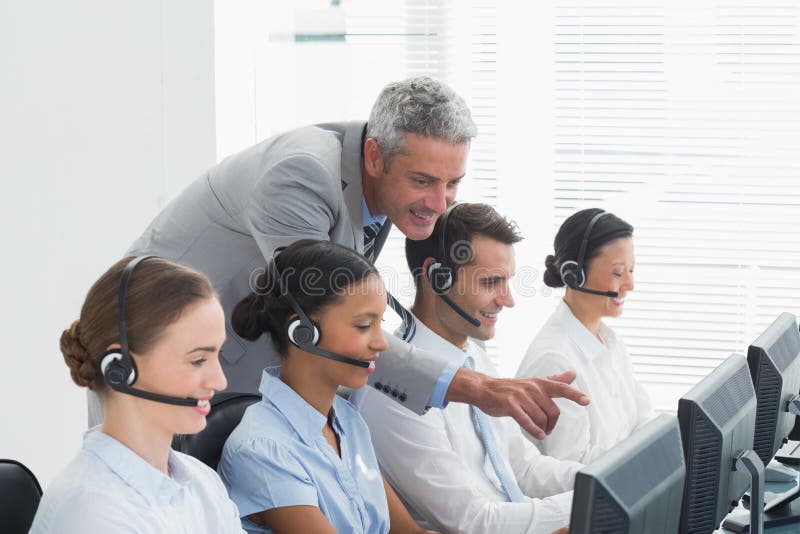 Manager Checking His Colleagues Works Stock Photo - Image of ...