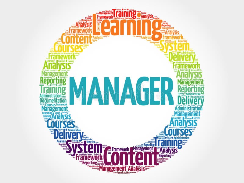 Manager circle word cloud stock illustration. Illustration of manage ...