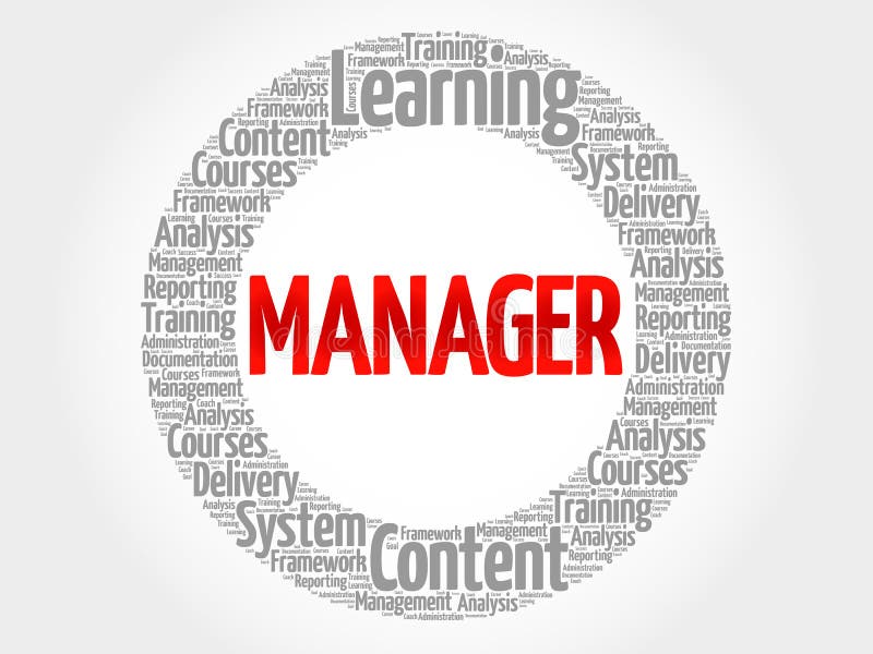 Manager word cloud stock illustration. Illustration of empower - 206299579