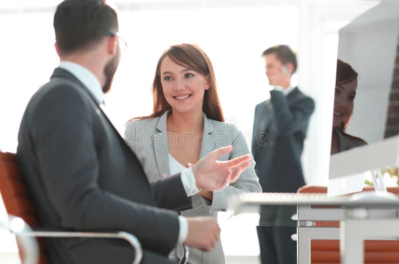 Manager and Client Talking in the Office. Stock Image - Image of ...