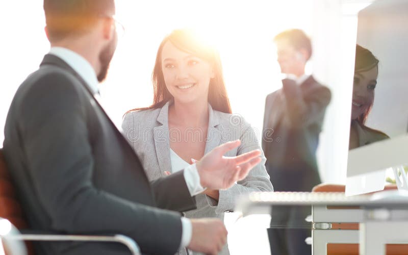 Manager and Client Talking in the Office. Stock Photo - Image of ...