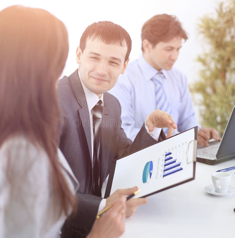 Manager and Colleagues in the Workplace Stock Image - Image of modern ...