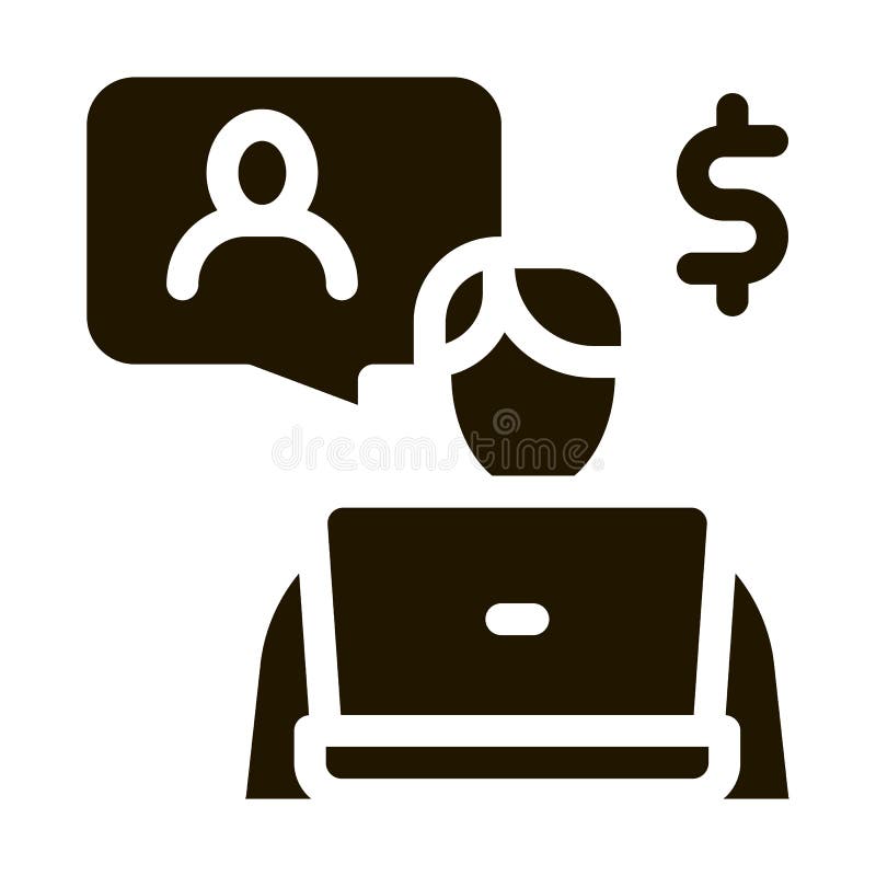 Manager Communicate with Customer Icon Vector Glyph Illustration Stock ...