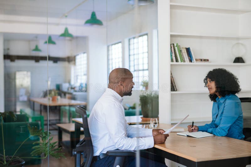 Manager Interviewing a Potential New Employee in Her Office Stock Image ...