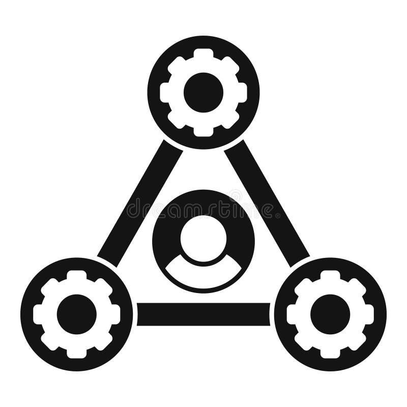 Manager Connecting with Gears in Teamwork Concept Icon Stock ...
