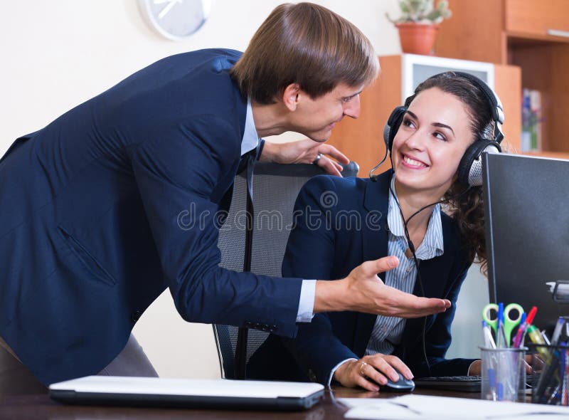 Manager Consulting Call Center Operator in Office Stock Image - Image ...
