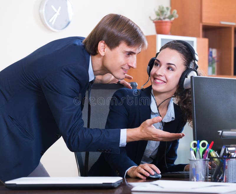 Manager Consulting Call Center Operator in Office Stock Image - Image ...