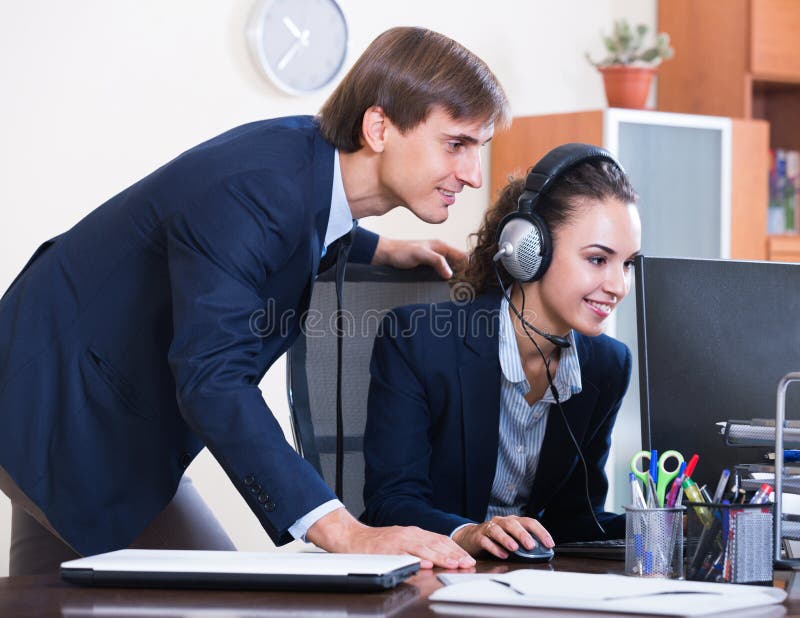 Manager Consulting Call Center Operator in Office Stock Image - Image ...