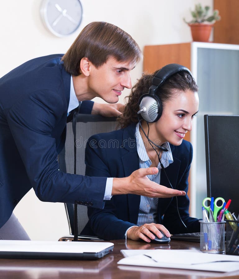 Manager Consulting Call Center Operator in Office Stock Photo - Image ...