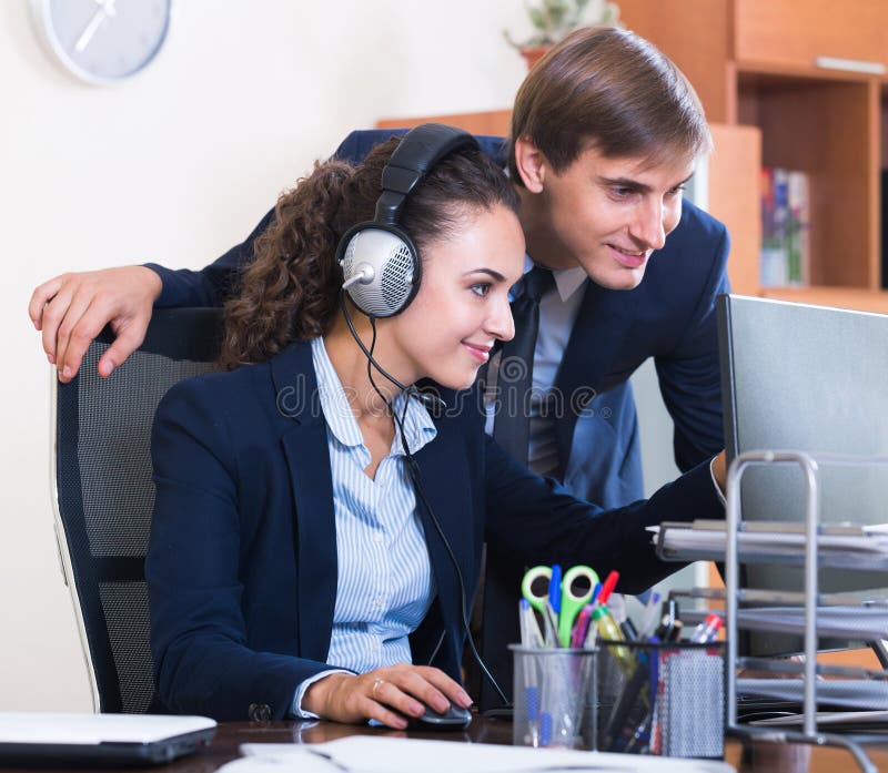 Manager Consulting Call Center Operator in Office Stock Image - Image ...