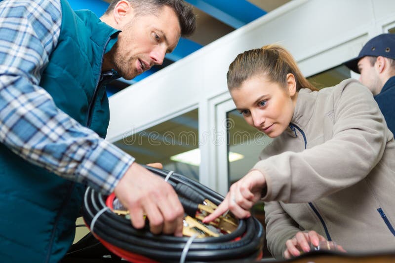 Manager Controlling Employees during Work Stock Image - Image of hall ...