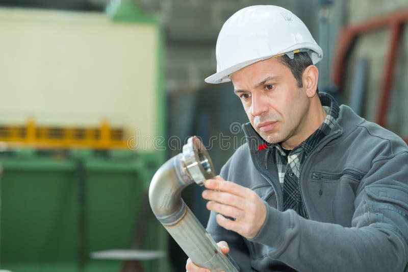 Manager Controlling Pipe in Factory Stock Photo - Image of advancement ...