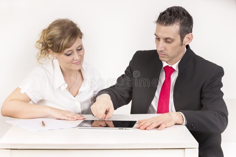 Manager Controls the Secretary Stock Image - Image of investment ...