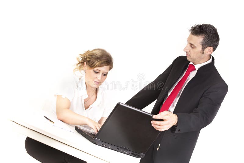 Manager Controls the Secretary Stock Photo - Image of controls ...
