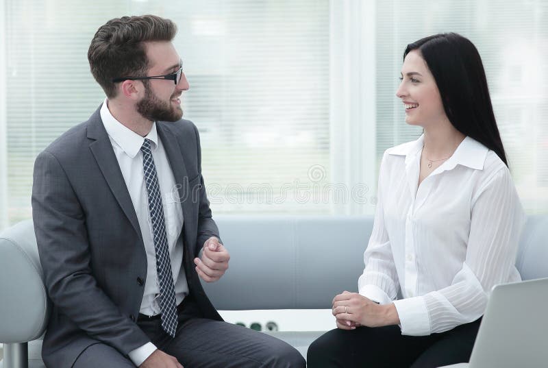 Manager and Customer Talking in a Modern Office Stock Image - Image of ...