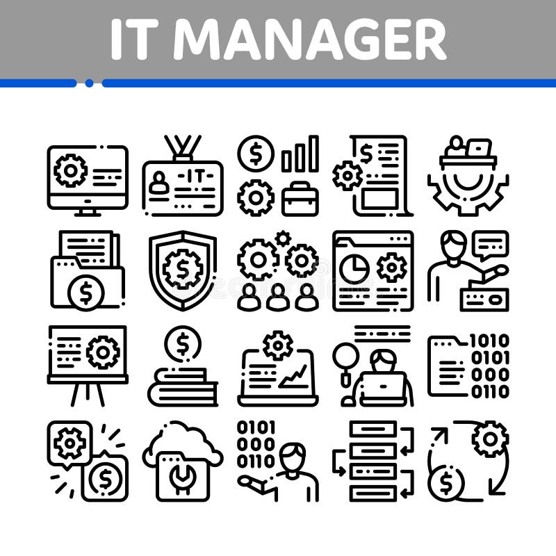 It Manager Developer Collection Icons Set Vector Stock Vector ... It Manager Developer Collection Icons Set Vector Stock Vector ...
