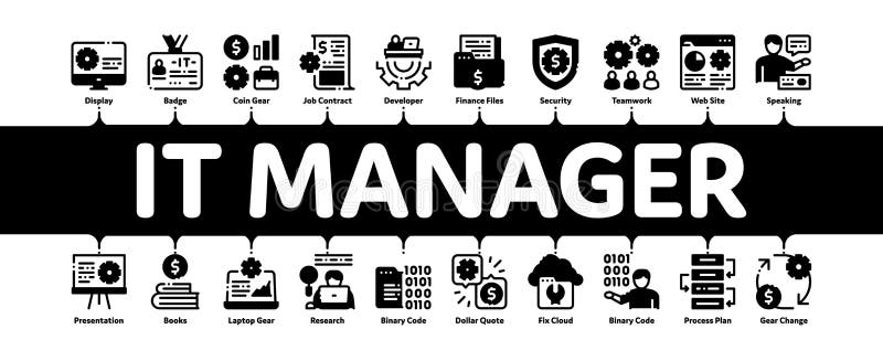 It Manager Developer Minimal Infographic Banner Vector Stock Vector ...