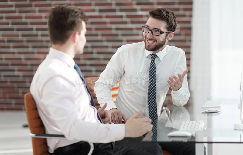 Manager Talking with a Colleague Stock Image - Image of businessman ...