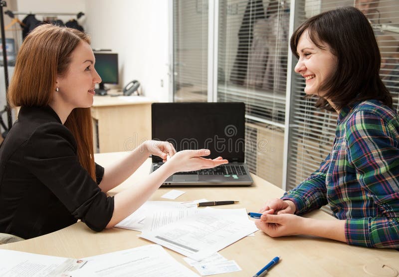 Manager Discussing with Client Stock Photo - Image of colleague ...