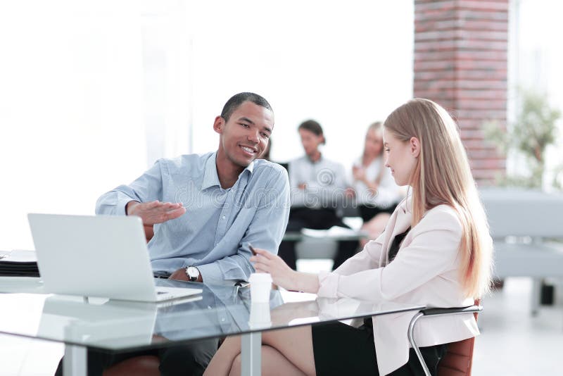 Manager Discussing with the Client the Terms of the Contract Stock ...