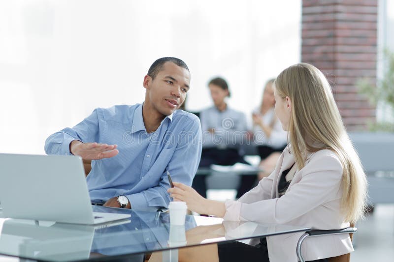 Manager Discussing with the Client the Terms of the Contract Stock ...