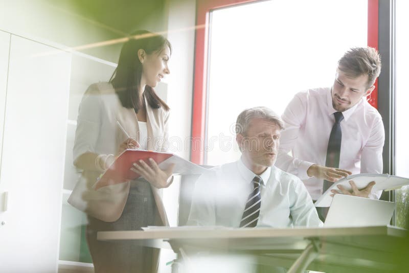 Manager Discussing a New Strategy His Team Stock Image - Image of ...