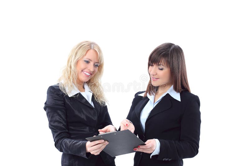Manager Discussing Work with Her Colleague. Stock Image - Image of ...