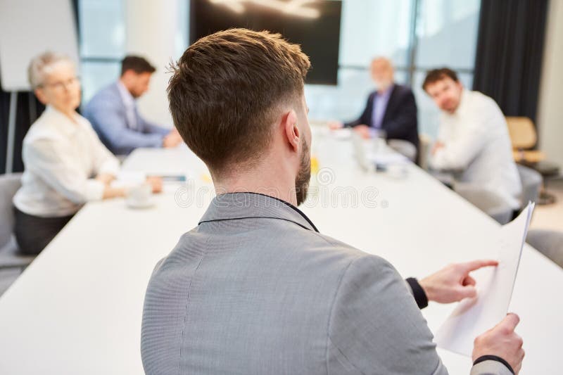 Manager with Documents Makes a Decision Stock Image - Image of office ...