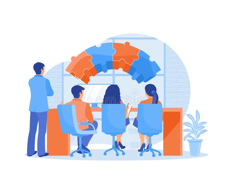 The Manager and Employee Have a Meeting in the Office. Stock Vector ...