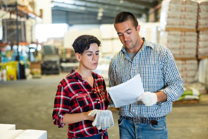 Manager and Employee Together Conduct Accounting and Inventory in the ...