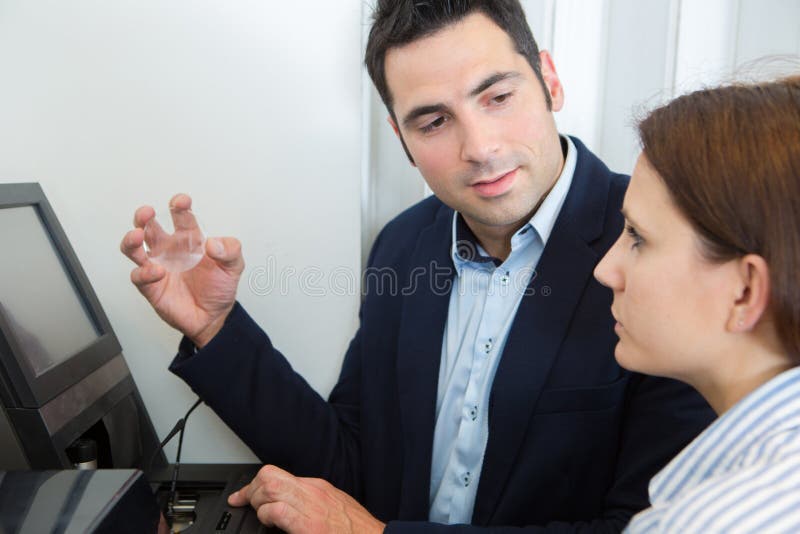 Manager Explaining Something To Female Stock Image - Image of business ...
