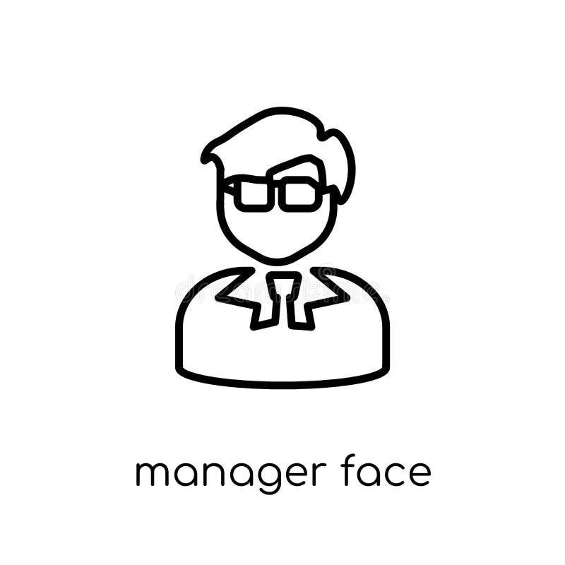 Manager Face Icon. Trendy Modern Flat Linear Vector Manager Face Stock ...