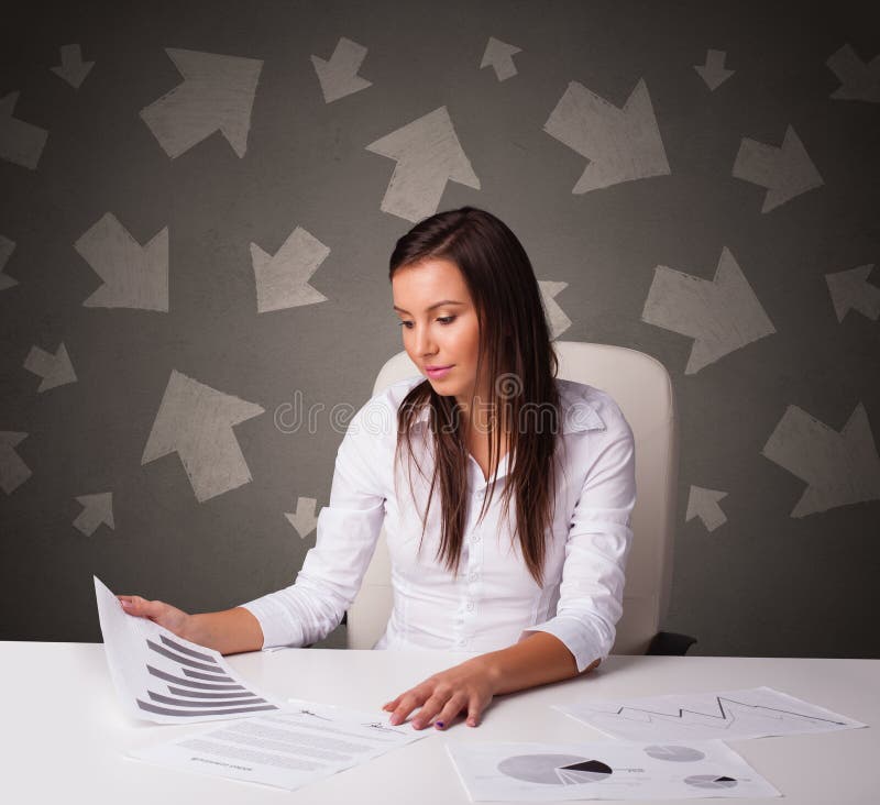 Manager in Front of the Office Desk with Direction Concept Stock Image ...