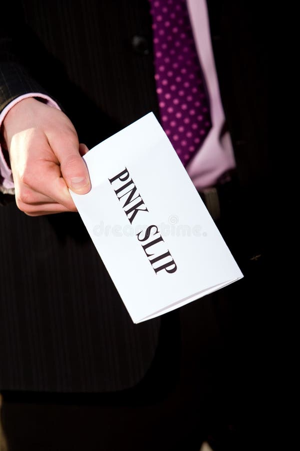 Manager Giving a Job Termination Notice Pink Slip Stock Image - Image ...