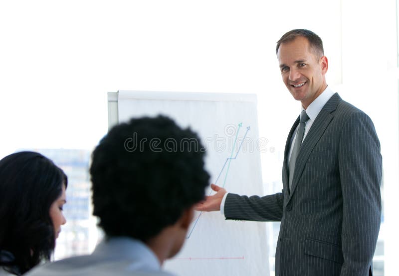 Manager Giving a Presentation Stock Image - Image of female, business ...