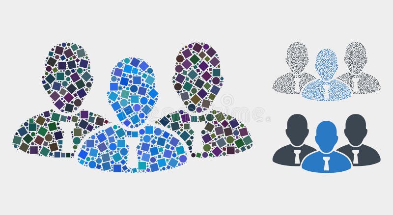 Manager Group Icon Collages of Squares and Circles Stock Vector ...